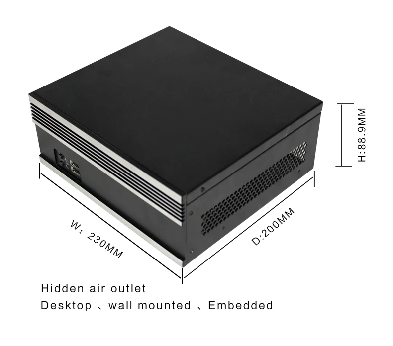 2U Mini-ITX Dual System Compact Server case Desktop Industrial PC case ...