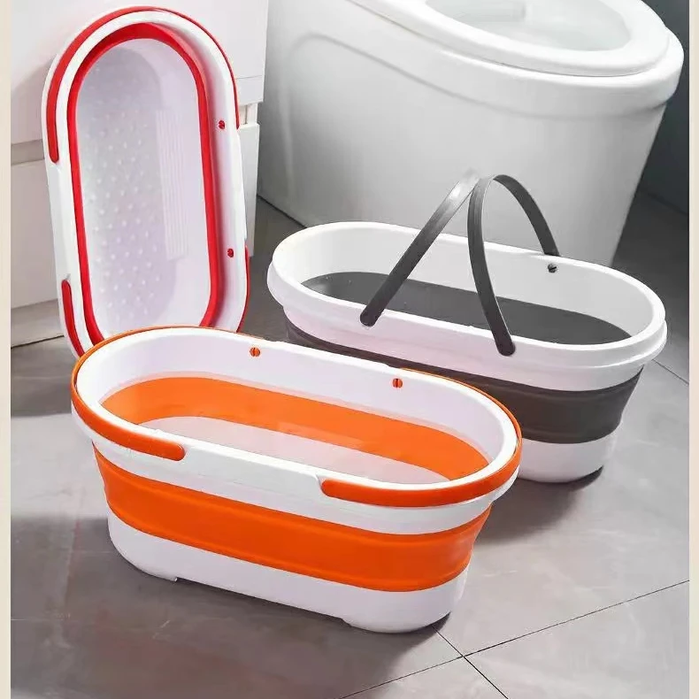 Folding Laundry Bucket, Plastic Washing Mop Bucket, Telescopic Bucket ...