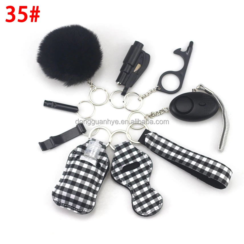 Custom Led Light Women Self Defense Key Chain With Diamond Metal ...