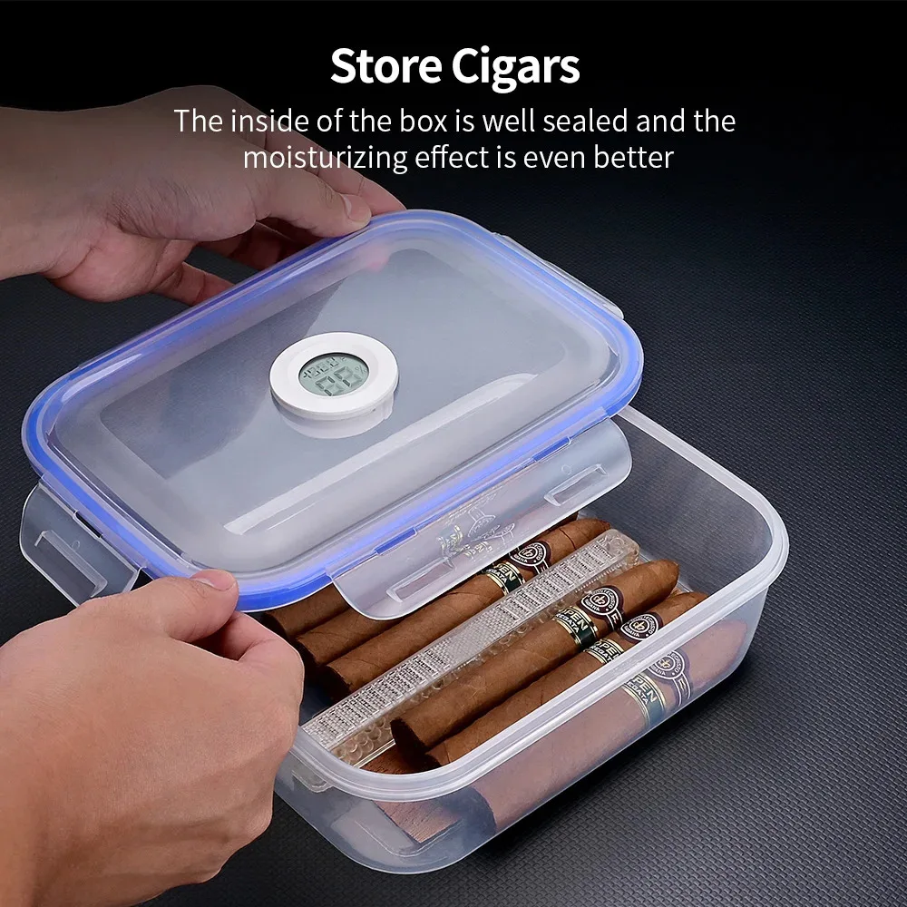 Cigarloong Cigar Case Plastic Transparent Fit 15-20 Cigar Humidor Box ...