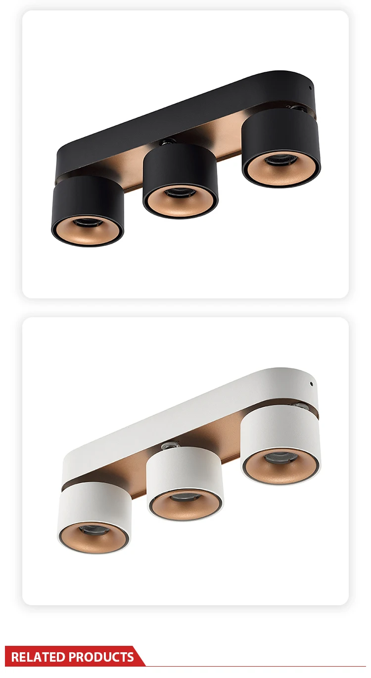 Mini Spotlights Surface Mounted Downlight Ceiling Bedroom Three-head ...