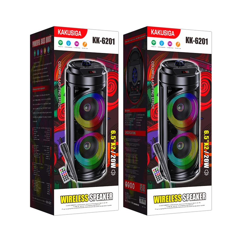 KAKUSIGA Wireless Speaker - Powerful 20W Bass with Microphone