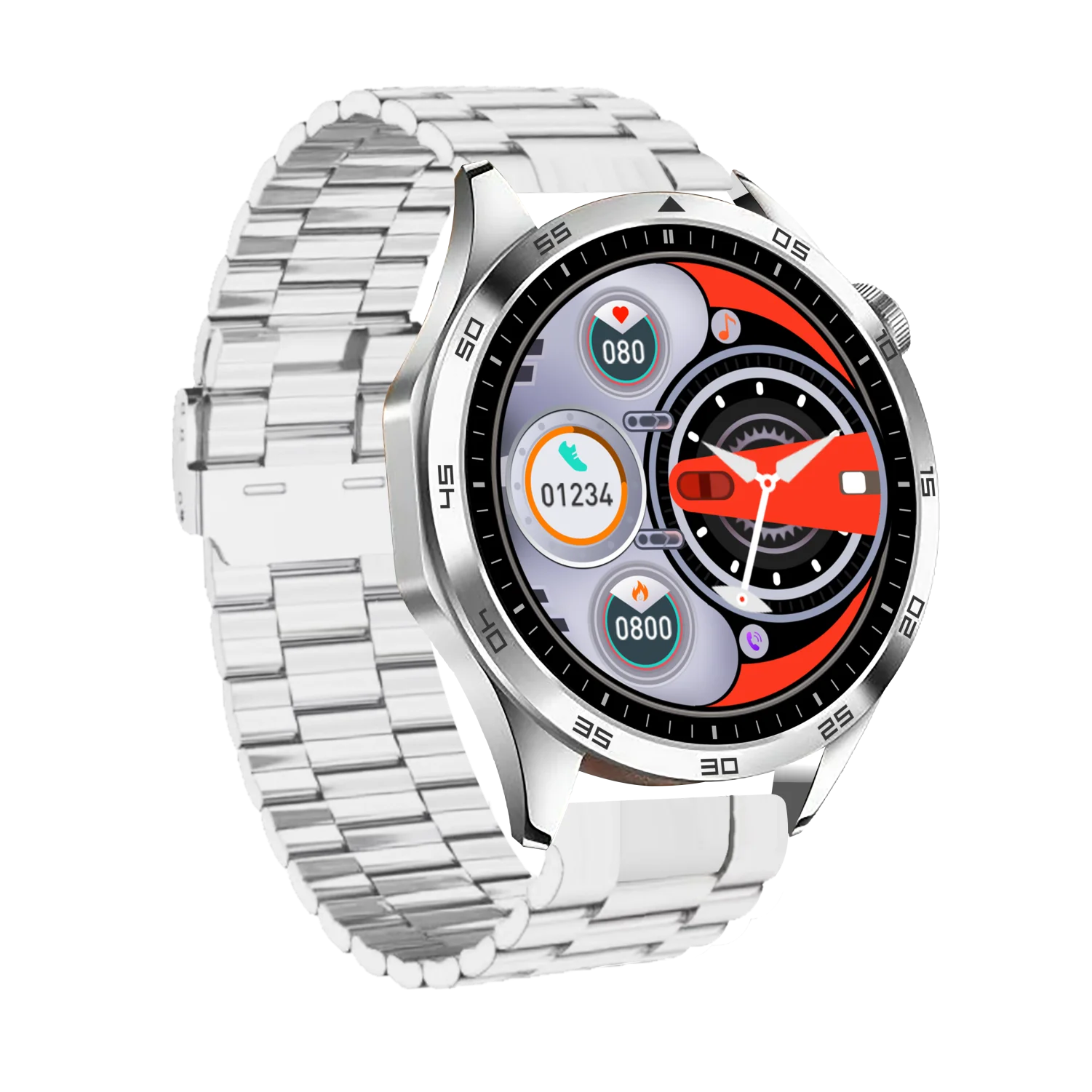 Custom Heart Rate Smartwatch S40max Stainless Steel Full Touch Round ...