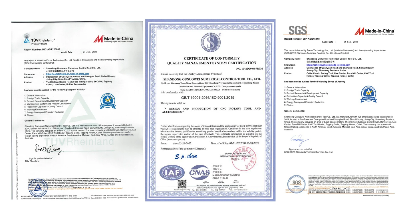 Set of Quick Change Tapping Collets - ISO/JIS Standards
