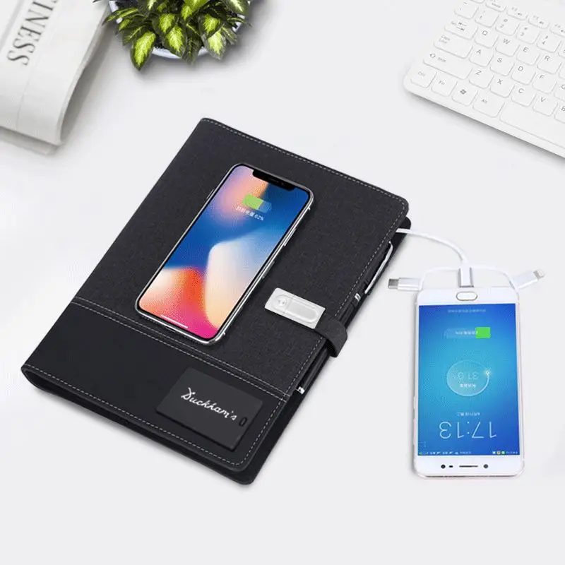 Promotional Business Gift Smart Diary 8000mah Power Bank Notebook with ...