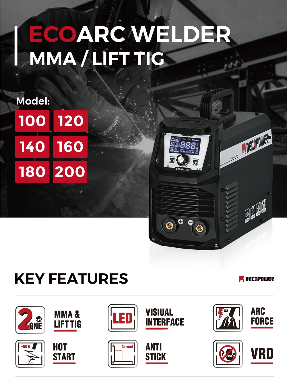 Decapower ECOARC 200A Stick Welding Machine - Efficient & Reliable