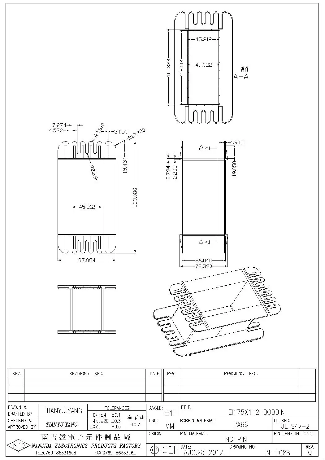 Transformer Bobbin Low Frequency Bobbin Plastic Molds - Buy Transformer ...