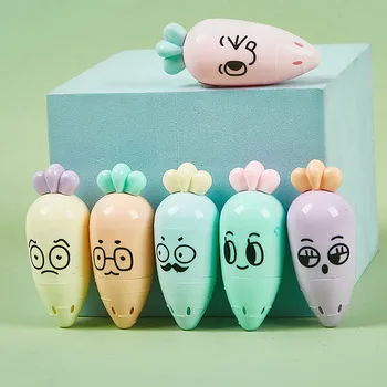 Small Highlighter 6 Colors Cute Kawaii Markers Stationery Office School ...