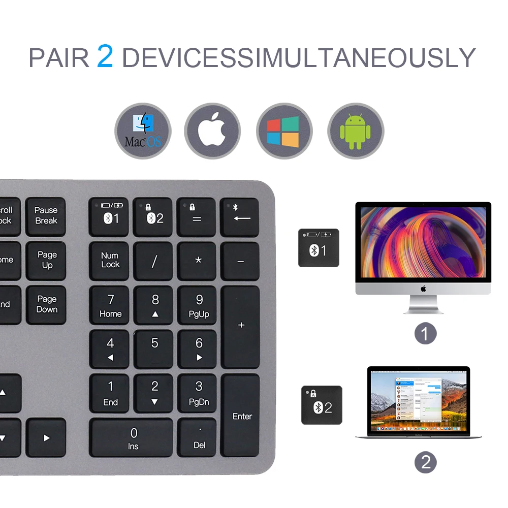 Custom Teclado Clavier Azerty Spanish Keyboard White Bluetooth ...