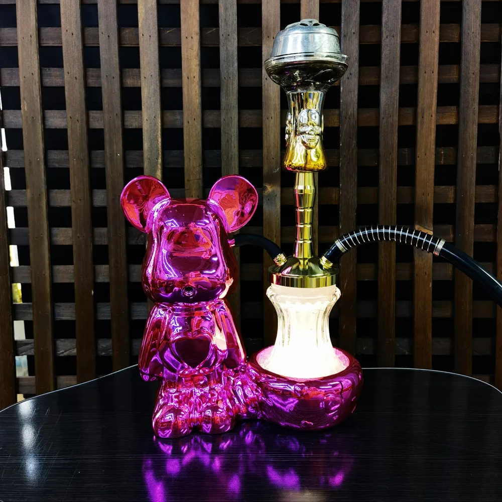 PINK Middle East Arabian Shisha Resin LED Hookah Love Bear