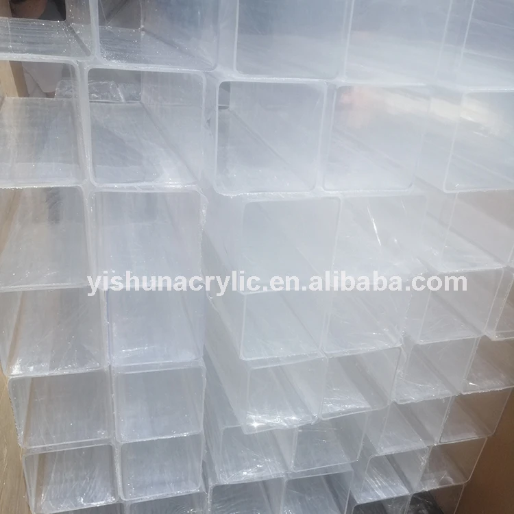 Factory Customized Clear and Milky White Color Square Pmma Pipe Plastic ...