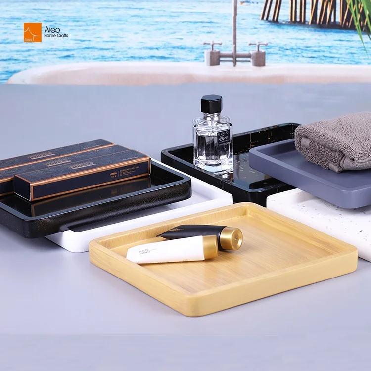 Resin Black/white Marble Oval Vanity Bathroom Amenity Tray For Sale ...