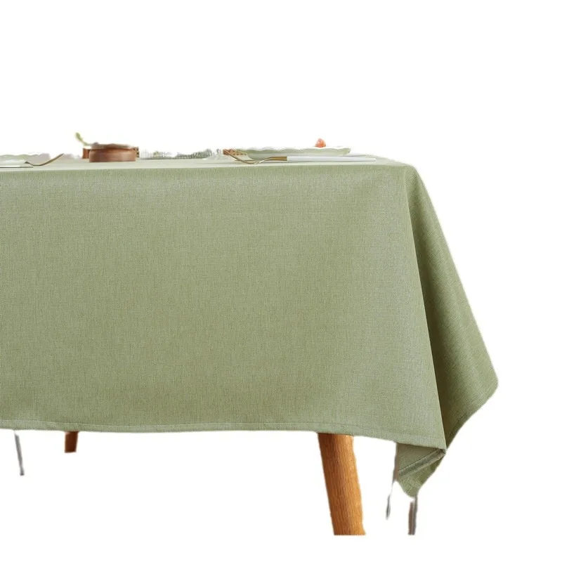 Modern Minimalist Woven Polyester Rectangular Tablecloth Solid Color ...
