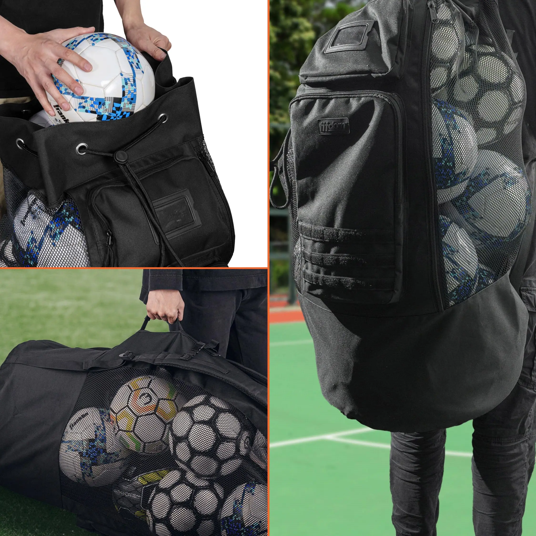 Heavy Duty XL Soccer Mesh Equipment Ball Bag - Perfect for Coaches