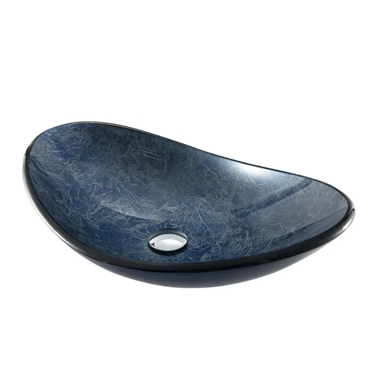 Leaf Sink Bowl - Elegant Glass Wash Basin for Bathroom
