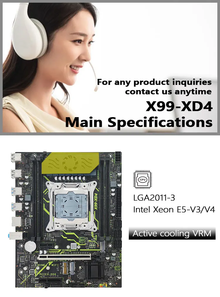 PANDL X99 WIFI Mainboard NVMe M2 WiFi Sata3.0 PCIe3.0 Combo Intel Xeon ...