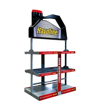 Merchandising Yellow Metal Retail Display Rack For Lubricating Oil,Gas ...