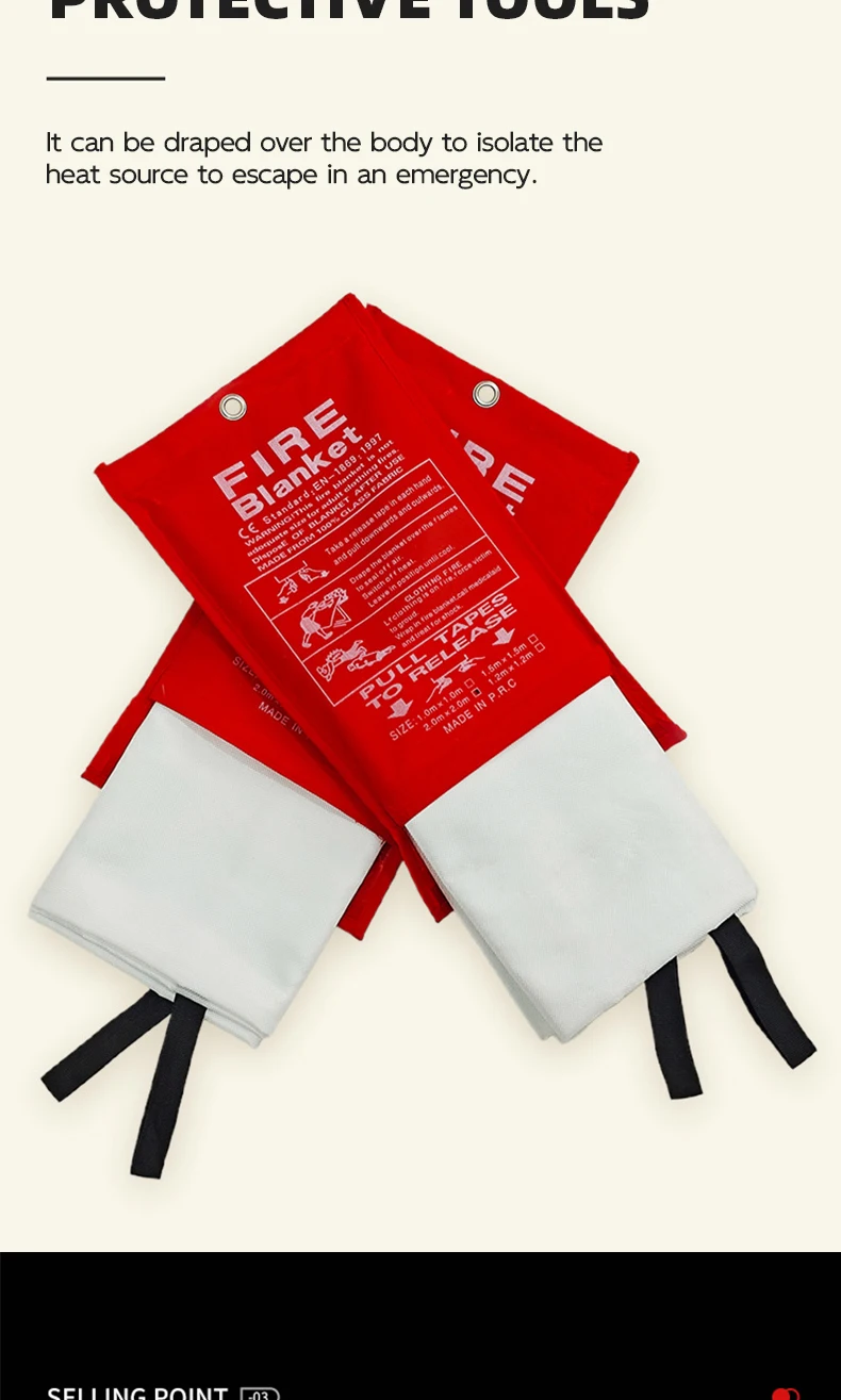 Hot Sale Large Size Fire Blanket Emergency Safe Fiberglass Cloth Fabric ...
