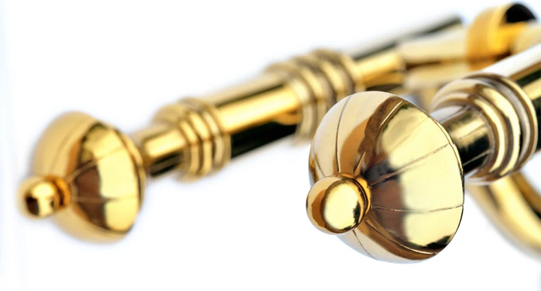 Entry Villa Glossy Gold Round Arc Solid Wood Door Handle Hotel Glass ...