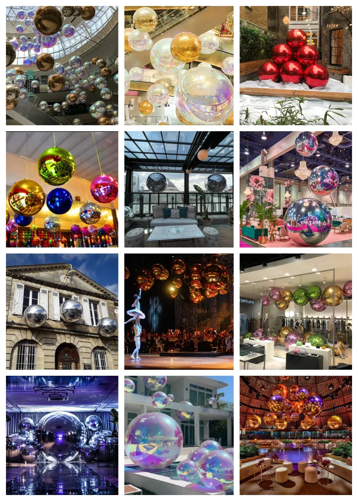 Hot Sales Giant Decorative Mirror Sphere Custom Large Colorful Pvc ...