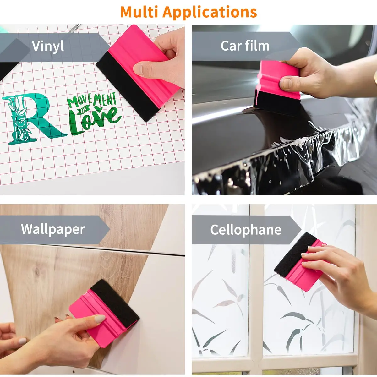 Custom Blue Black Red Squeegee for Car Vinyl Film Wrapping