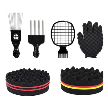 Free Sample Abs Twist Afro Curl Comb Twist Sponge Set Afro Pick Comb ...