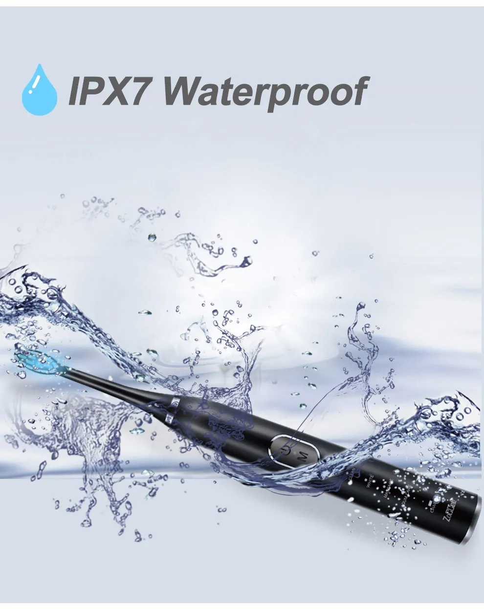 Rechargeable Sonic Electric Toothbrush 4 Modes 2min Timer Ipx7 ...