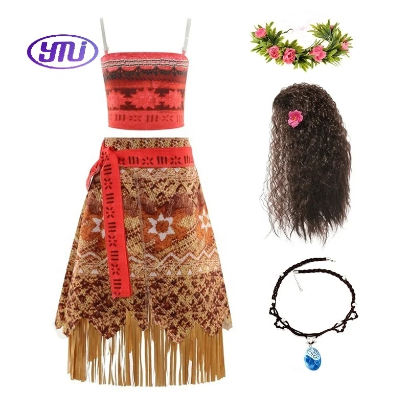 Moana Cosplay Princess Dress Set for Children - Birthday Party Costume ...
