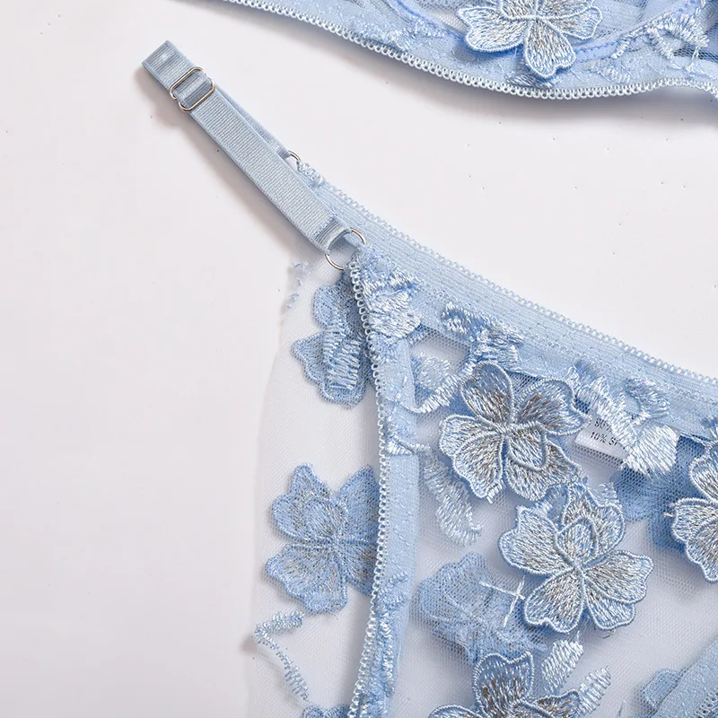 Night Wear See Through Flower Embroidered Transparent Erotic Women Sexy ...