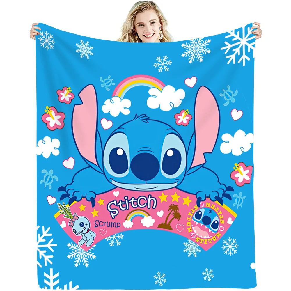 Popular Cartoon Stitch Digital Printed Flannel Blanket Nap Blanket ...
