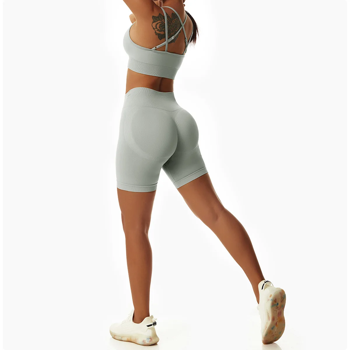 Tik Tok Custom Seamless Gym Clothing For Women Scrunch Booty Yoga Shorts Leggings 2/3/4 Pcs ...