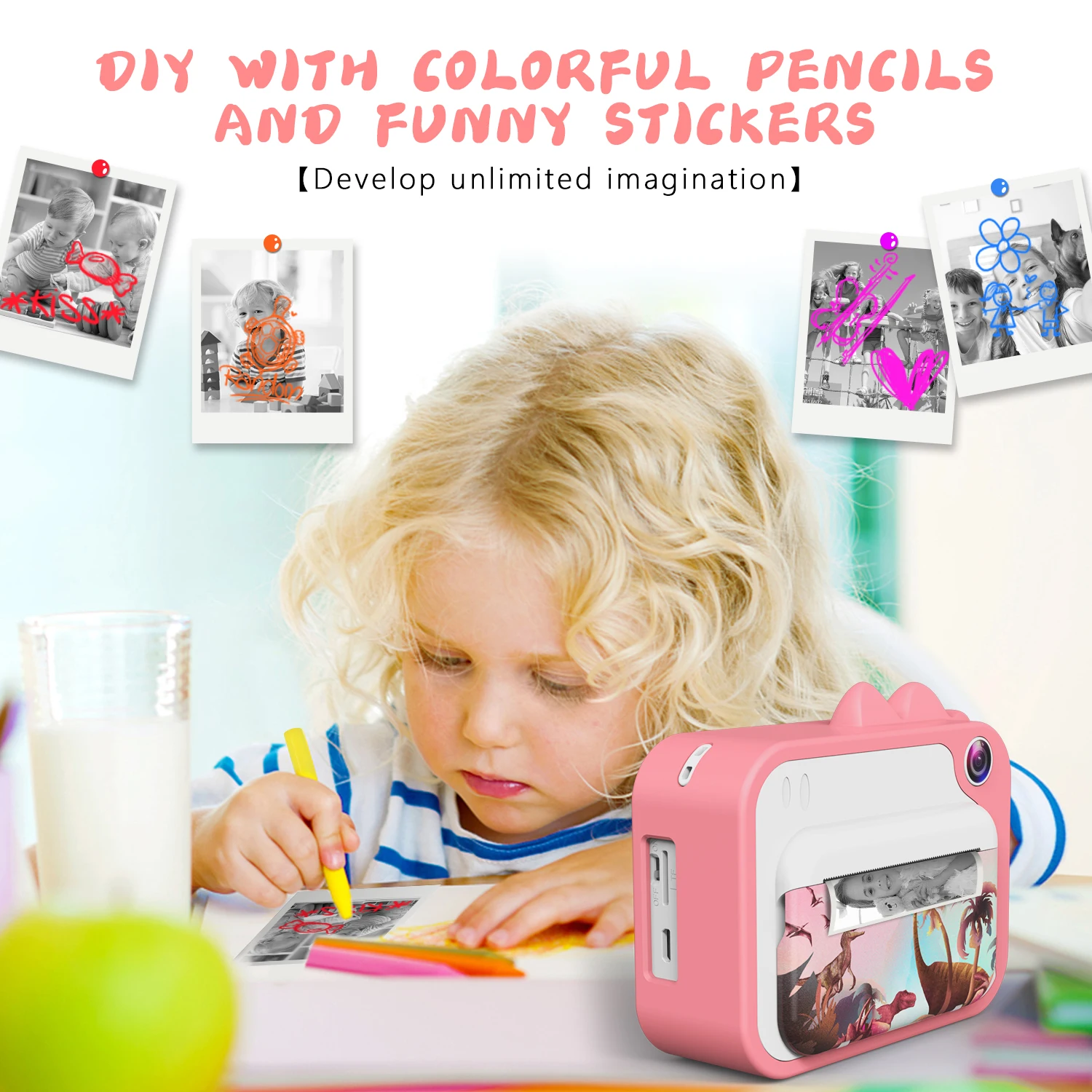 Cheap Toy Digital Children Cute For Girl Kids Instant Camera - Buy Dual ...