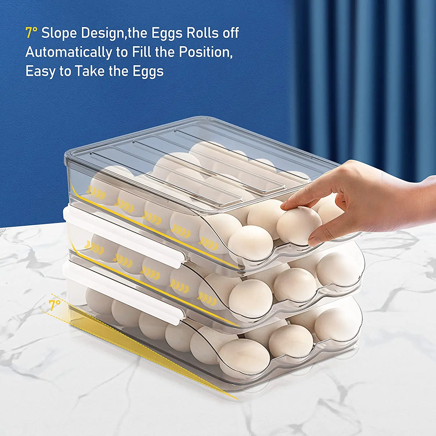 Large Capacity Stackable PET Plastic Egg Storage Container