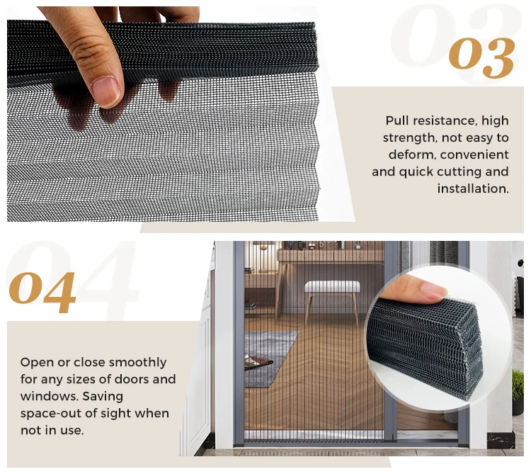 Fiberglass Plisse Insect Screen Mesh Gray Folding Pleated Window Screen ...