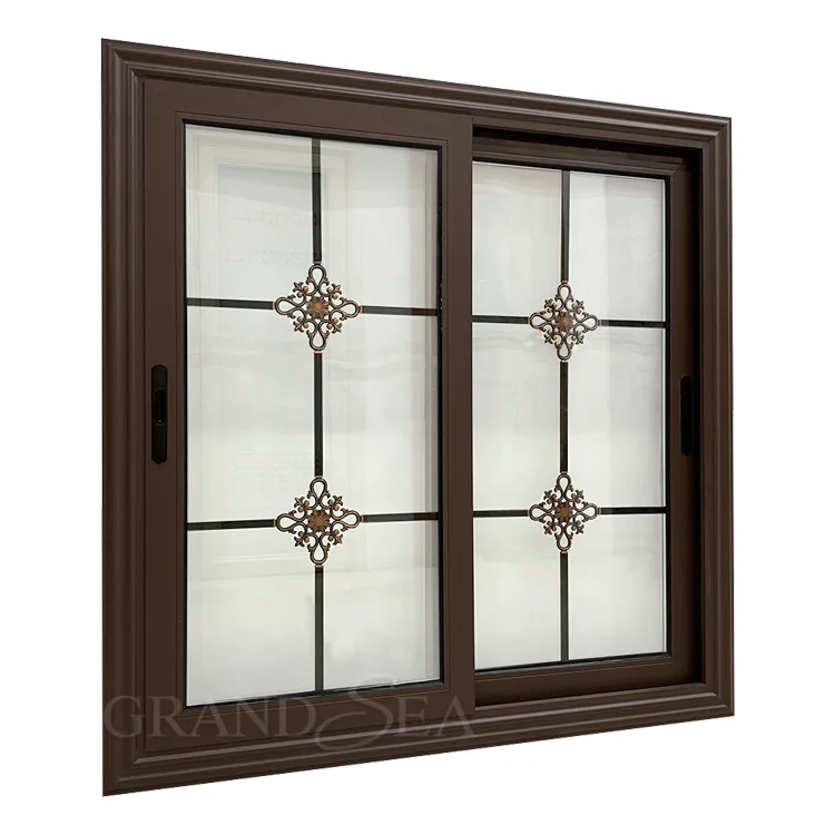 Bronze Anodized Brown Aluminum Windows for Garden