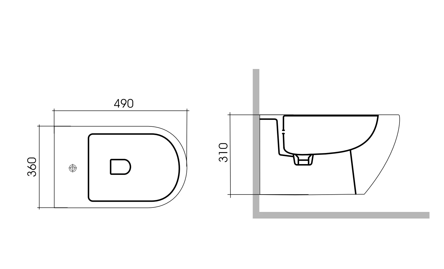 TAME TM3006-B-EP1 Luxury Golden Wall Mounted Bidet Bathroom WC Modern ...