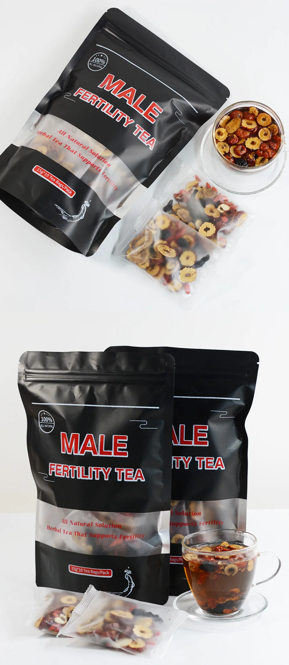 Chinaherbs Private Label Oem Health Male Herbal Fertility Vitality Tea