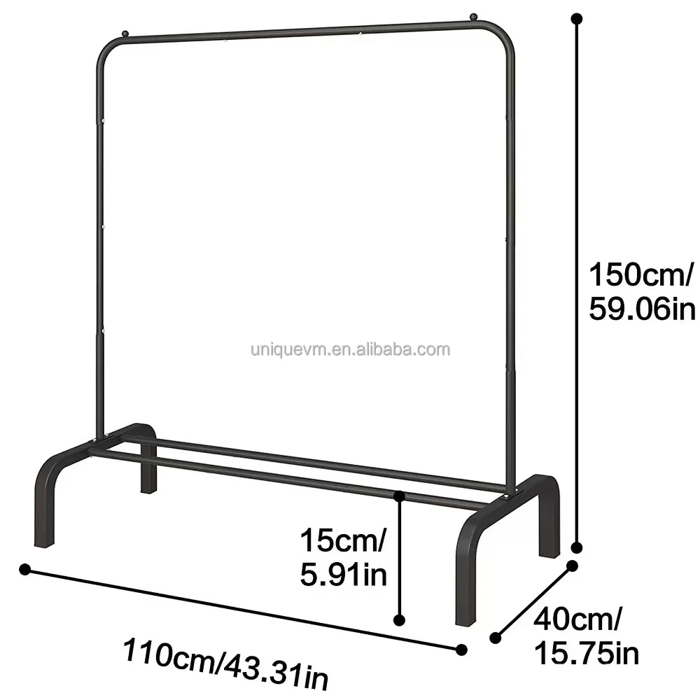Modern Metal Clothing Display Racks With Gold White Black Movable ...