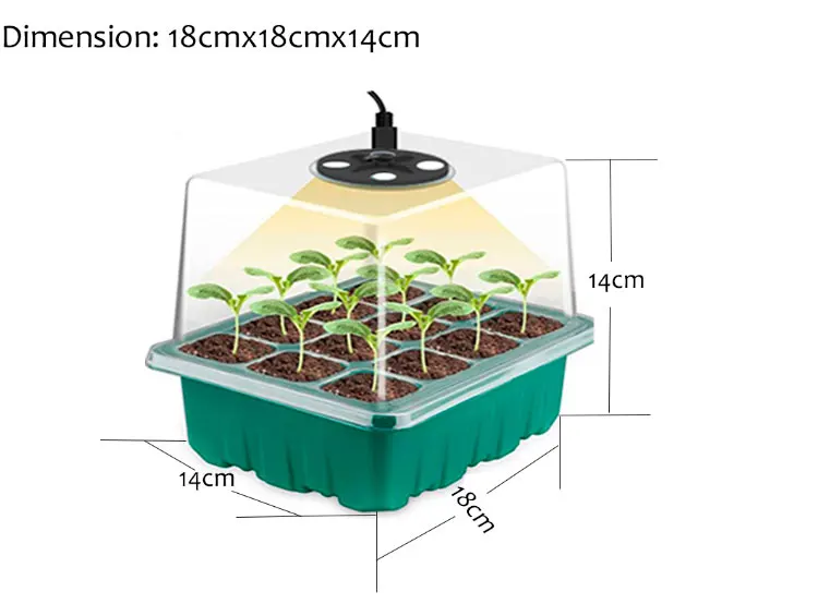 8 Leds Germination Starter Seedling Tray - Hydroponics