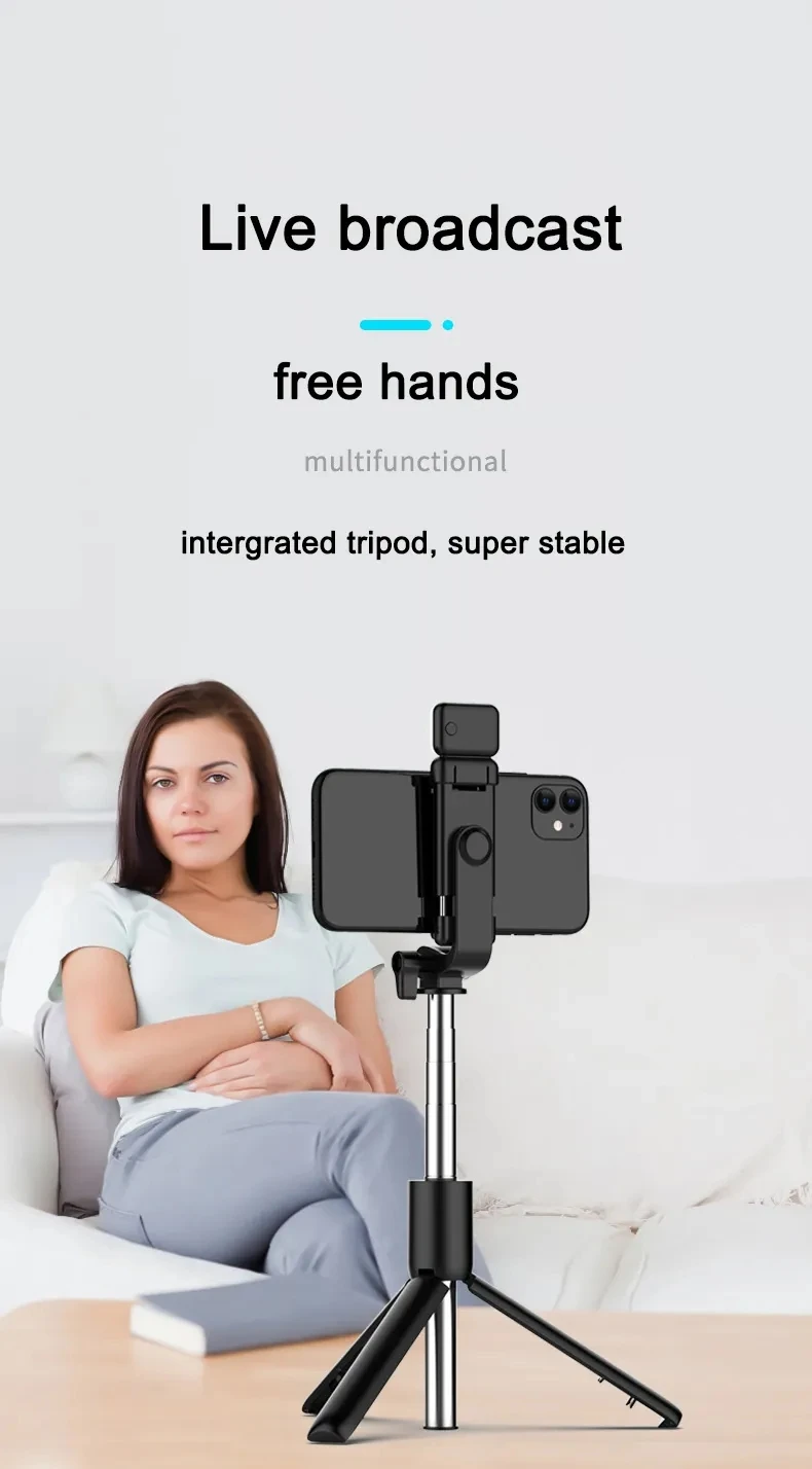 R1S LED Tripod - Versatile Phone Stand with Selfie Stick