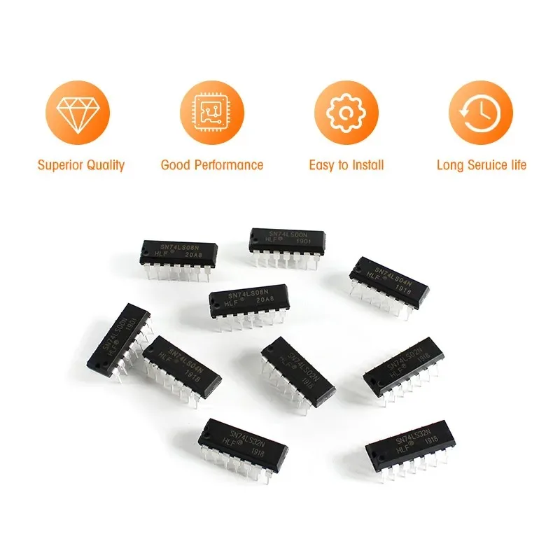 Components Electronic 74LS00 74LS02 74LS04 74LS08 74LS32 DIP 14 IC Chip ...