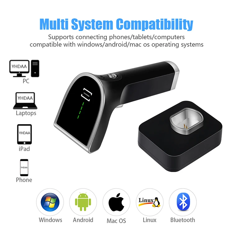 High Performance 2D CMOS Bar QR Code Reader USB Hands-Free 3-in-1 ...