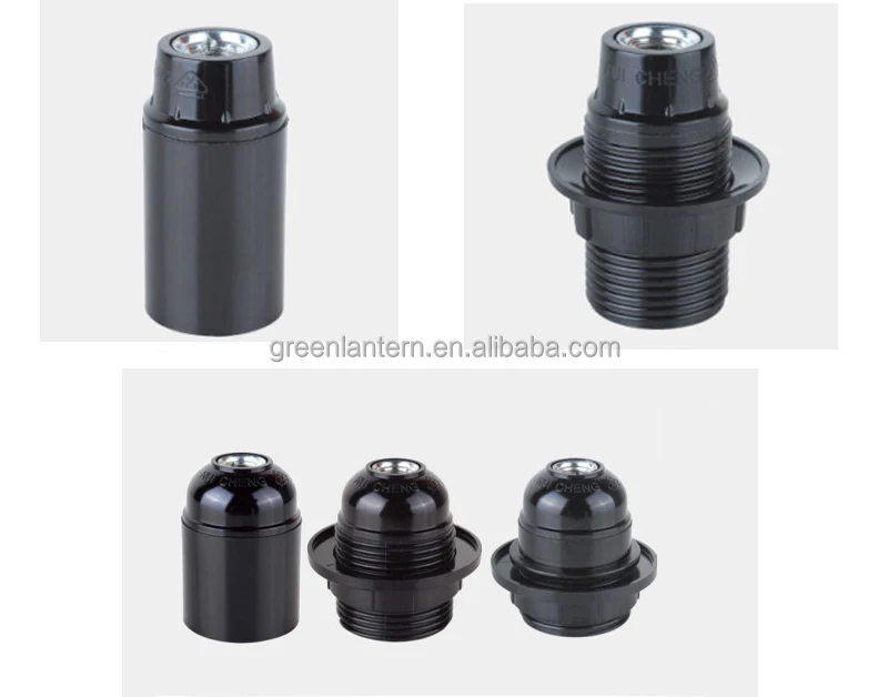 Bakelite Light Bulb Socket Electrical Black Plastic Lamp Holder E14 E27 ...