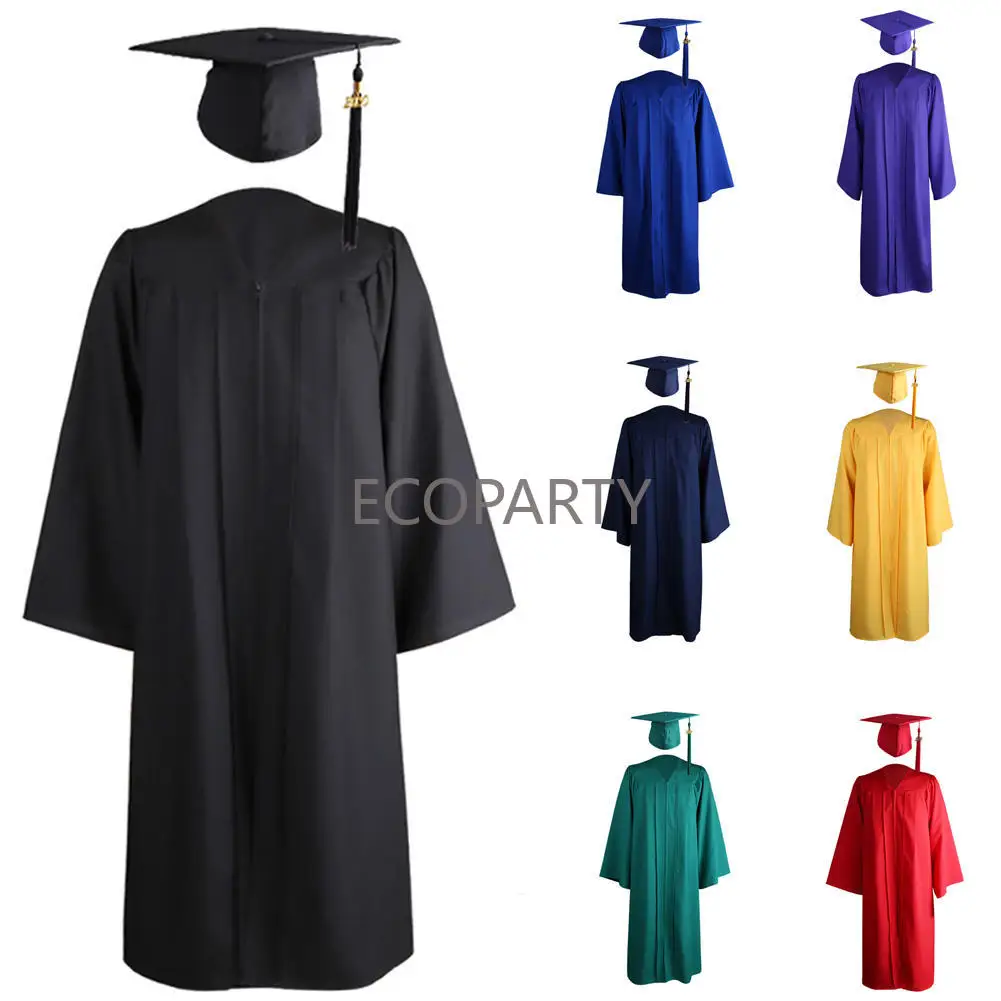 2025 Factory Wholesale Custom Adult Graduation Gown Black University ...