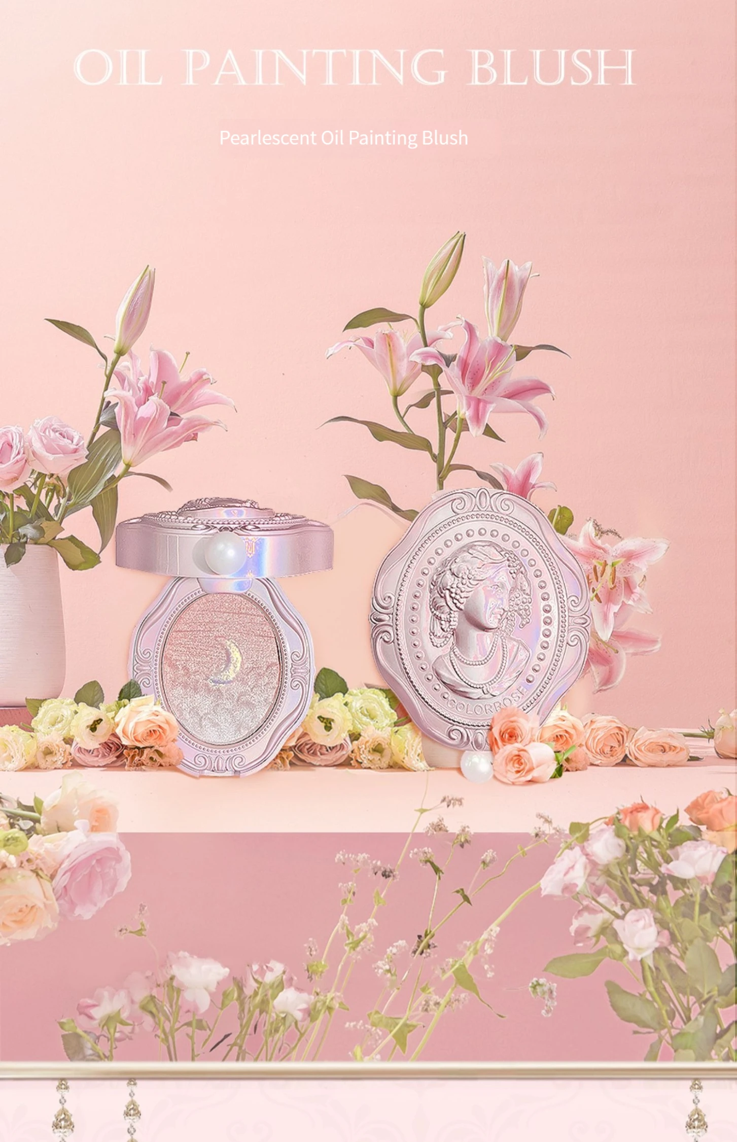 Colorrose Embossed Moon Gradient Blush Palette - Brightening Blusher Powder