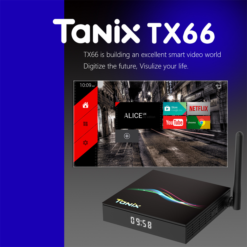 Tanix TX66电视盒安卓11 Rockchip RK3566 8K 4GB内存DDR4 32GB无线6 4k媒体播放器安卓数字标牌盒 ...