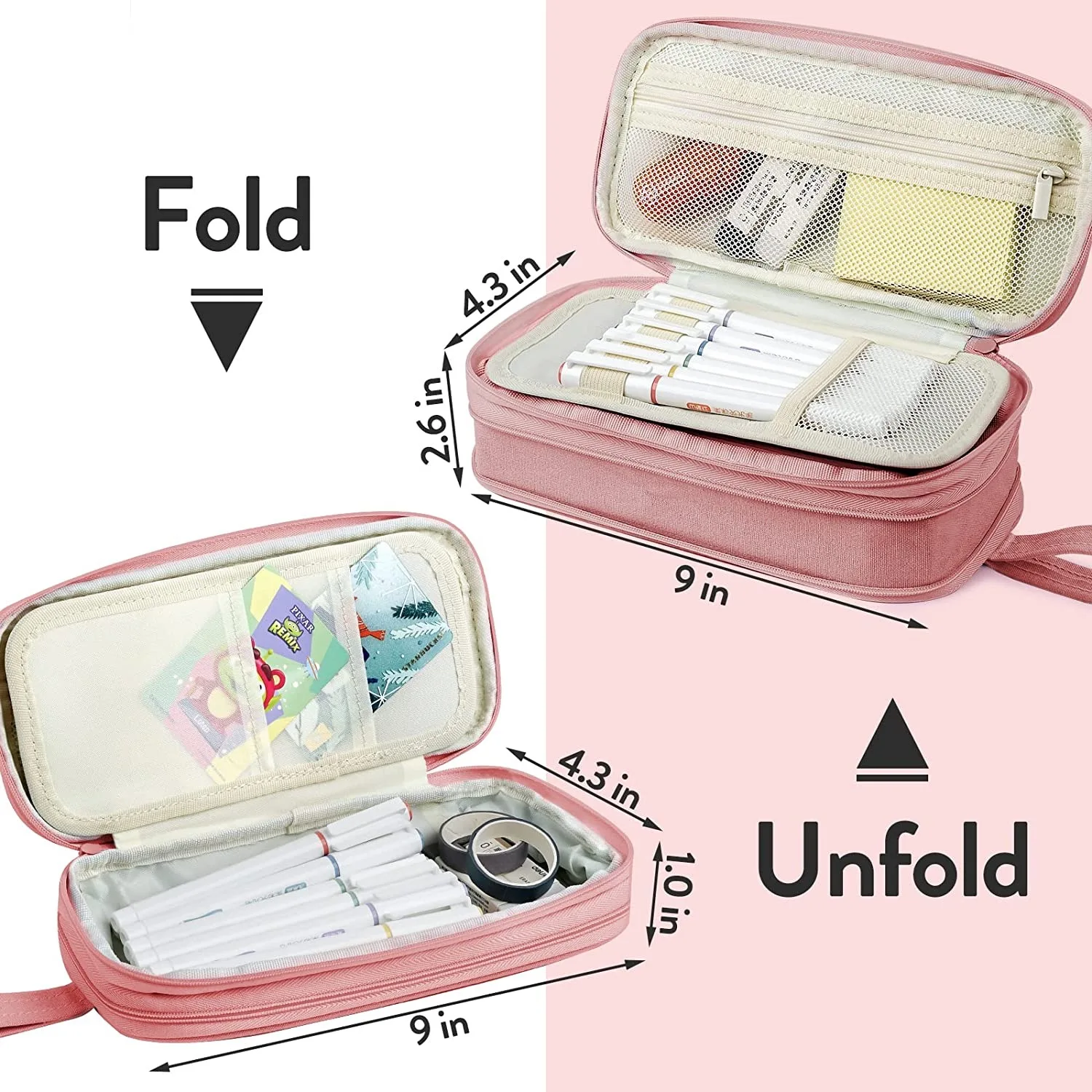 Foldable Large Canvas Aesthetic Pencil Pouch Pencil Case Stationery ...