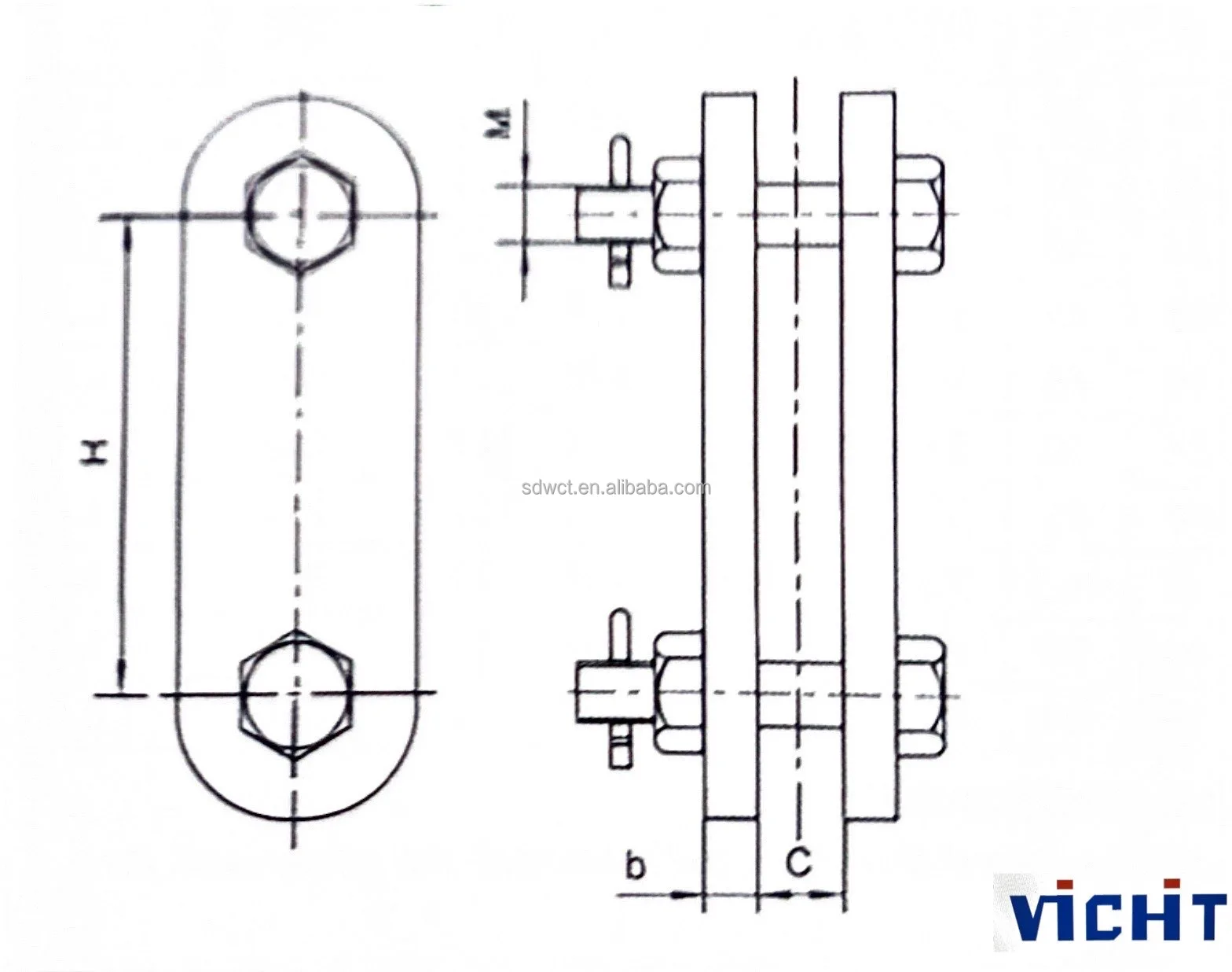 Galvanized P Type Parallel Clevis P Shackle Electric Power Line Link ...