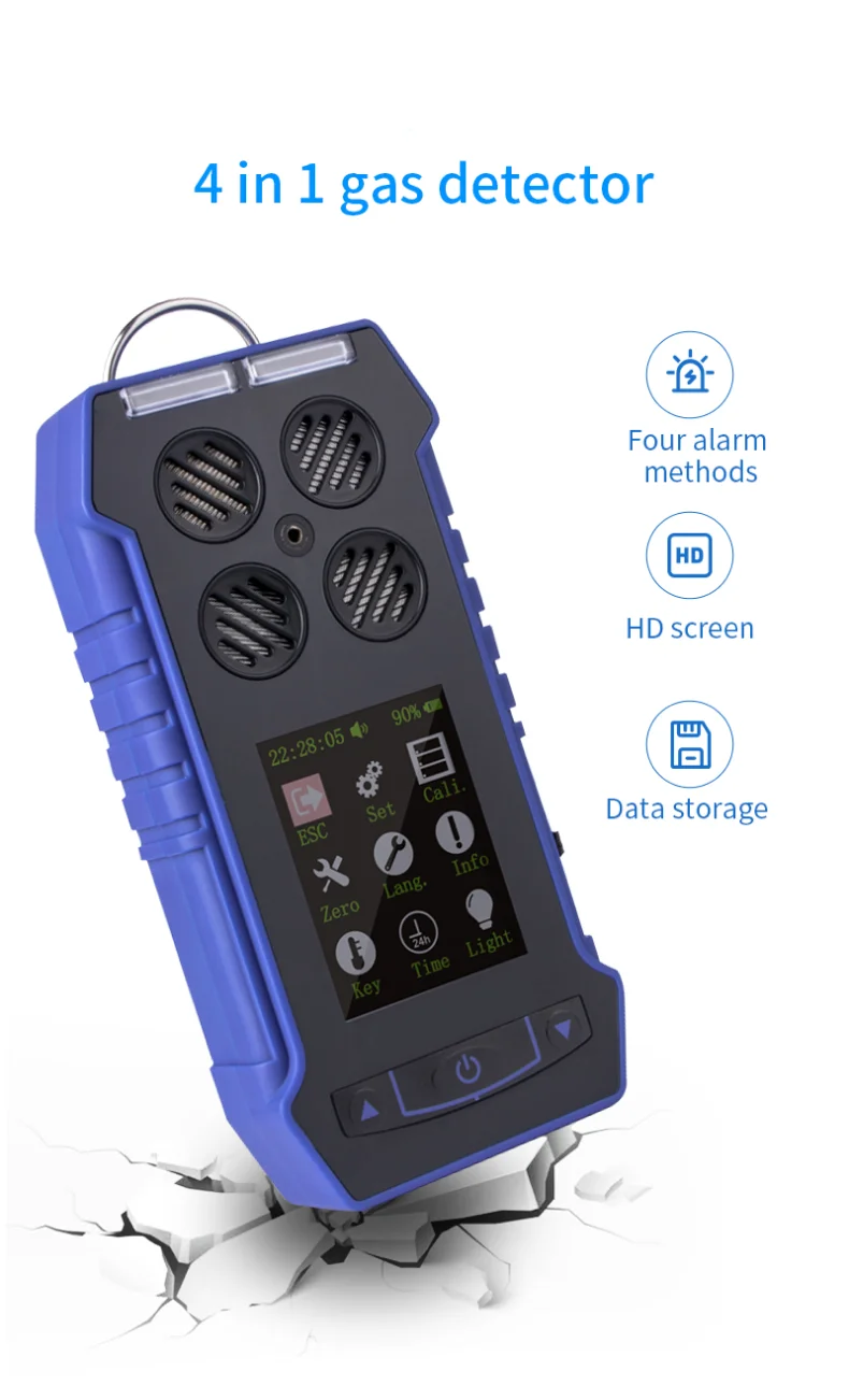 Detector De Gas Analyzer Atex Certified Portable Multi Gas Detector For ...