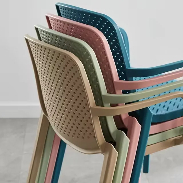 Modern Minimalist Plastic Back Chair Home Dining Chair Nordic Leisure ...